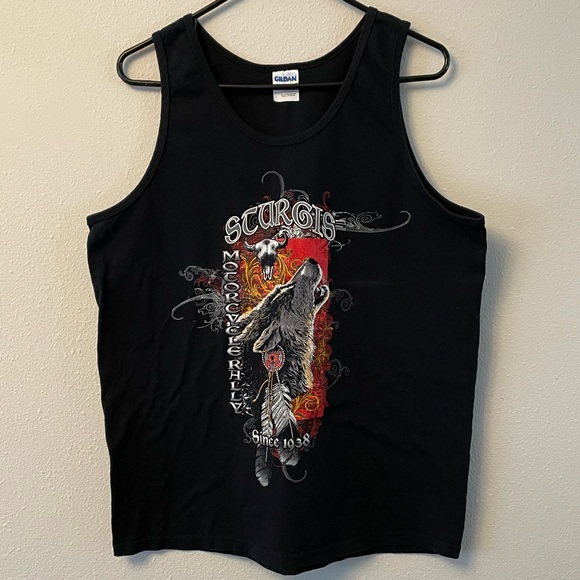 Gildan | Shirts | Sturgis Motorcycle Rally Wolf Tank Top | Poshmark